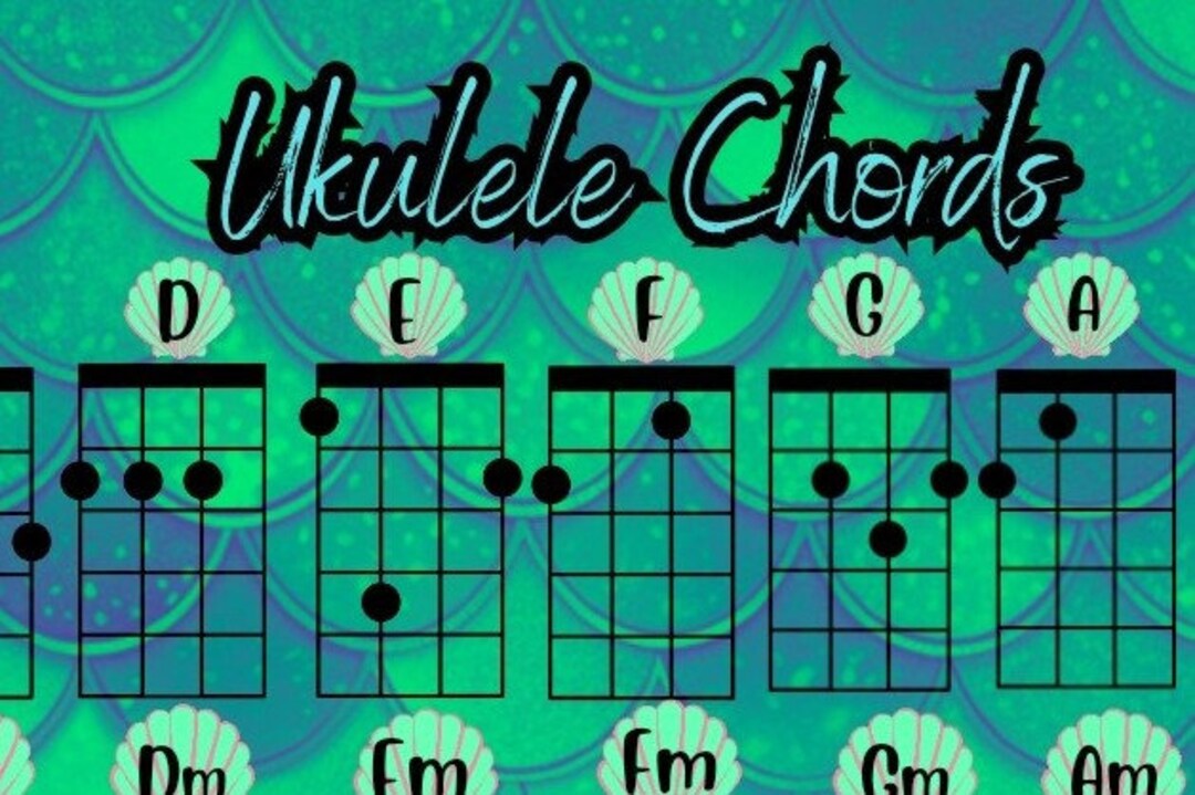 Mermaid Ukulele Chord Chart, Instant Download, Digital Copy, Underwater ...
