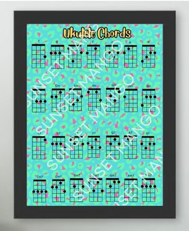 Fun Ukulele Chord Chart, Instant Download, Digital Copy, 90s Vibes - Etsy