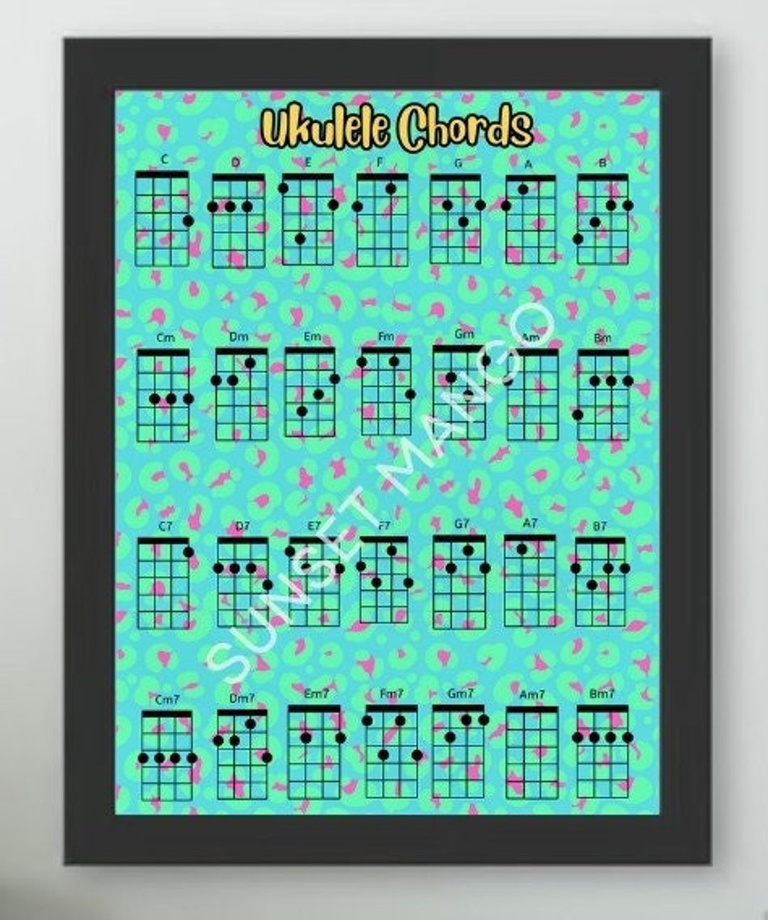 Ukulele Chord Poster - Etsy