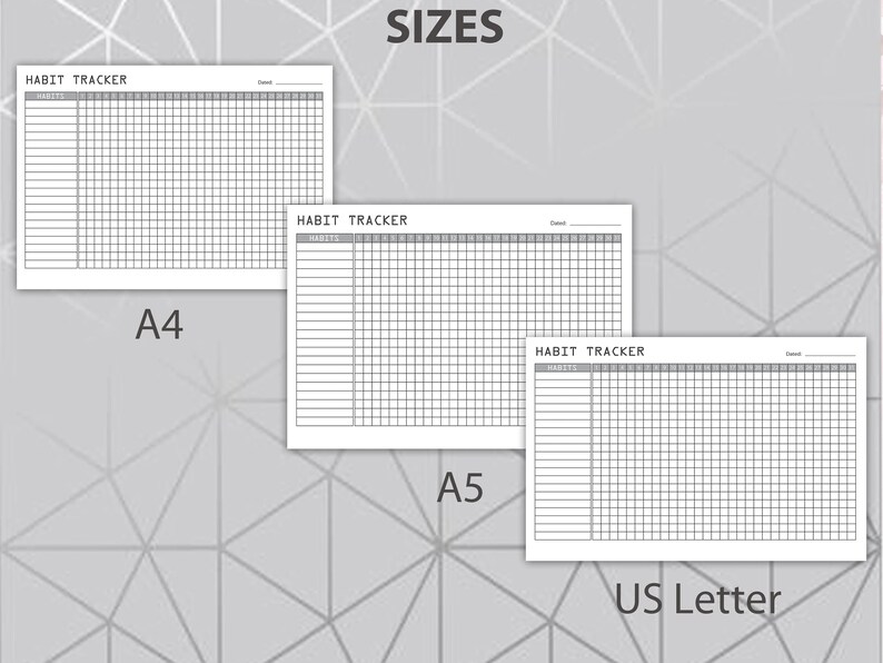 Printable Monthly Habit Tracker, Monthly Habit Tracker, Printable Habit ...