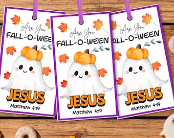 I Am Fall-o-ween Jesus Halloween Gift Tags Printable | Christian Trick ...
