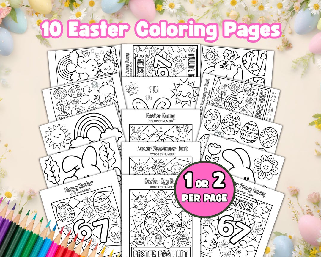 Easter Coloring Pages Printable | Easter Color by Number | Fun Seasonal ...