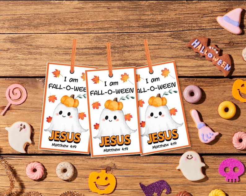 I Am Fall-o-ween Jesus Halloween Gift Tags Printable | Christian Trick ...