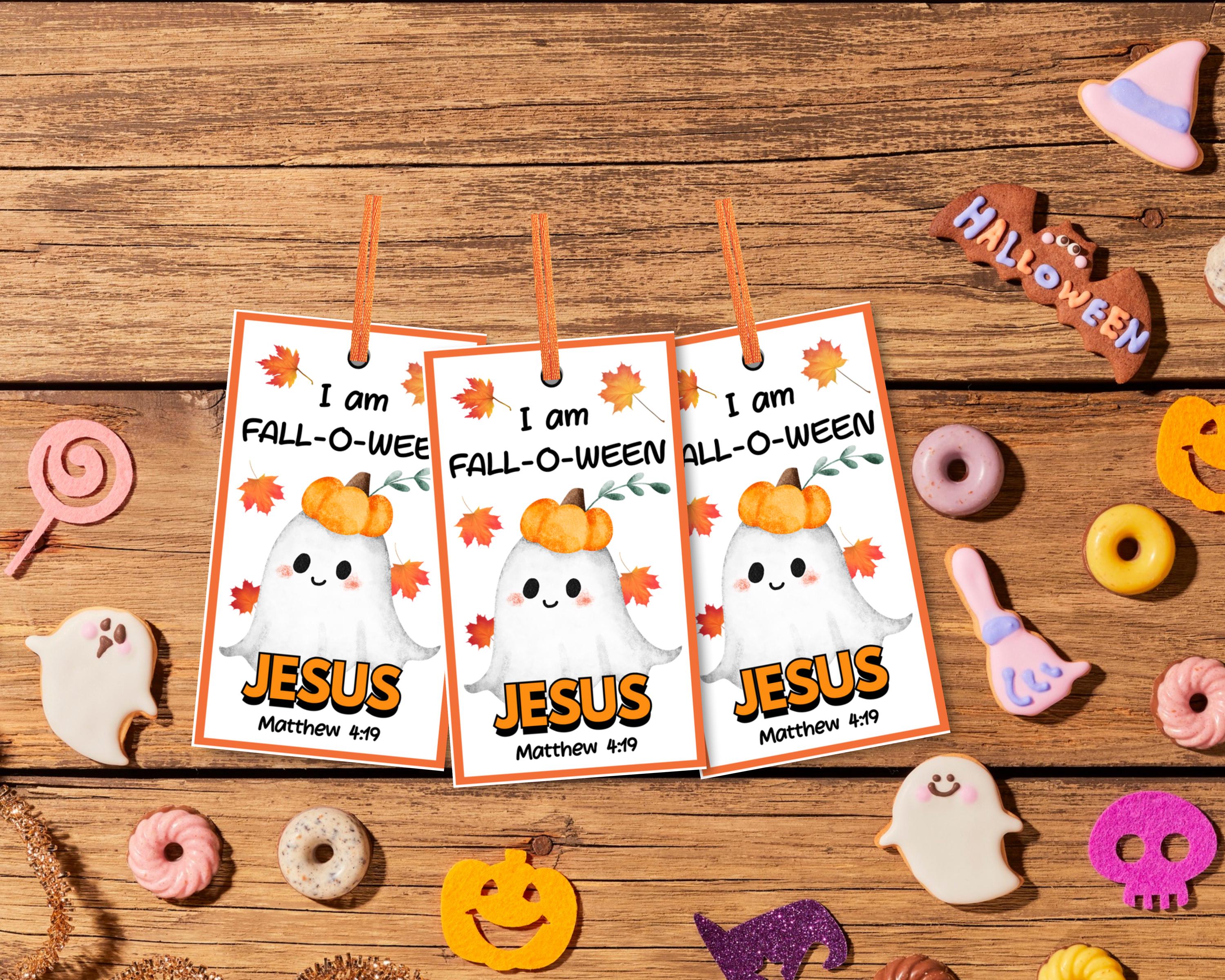 I Am Fall-o-ween Jesus Halloween Gift Tags Printable | Christian Trick ...
