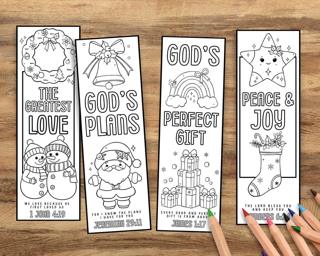Bible Coloring Bookmarks for Kids, Christian Christmas, Christian ...