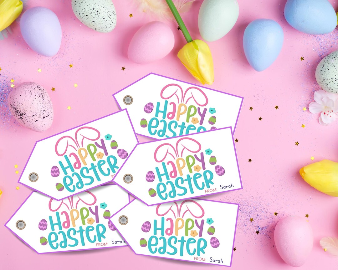 Happy Easter Gift Tags | Happy Easter Treat Tags | Easter Egg Tag ...