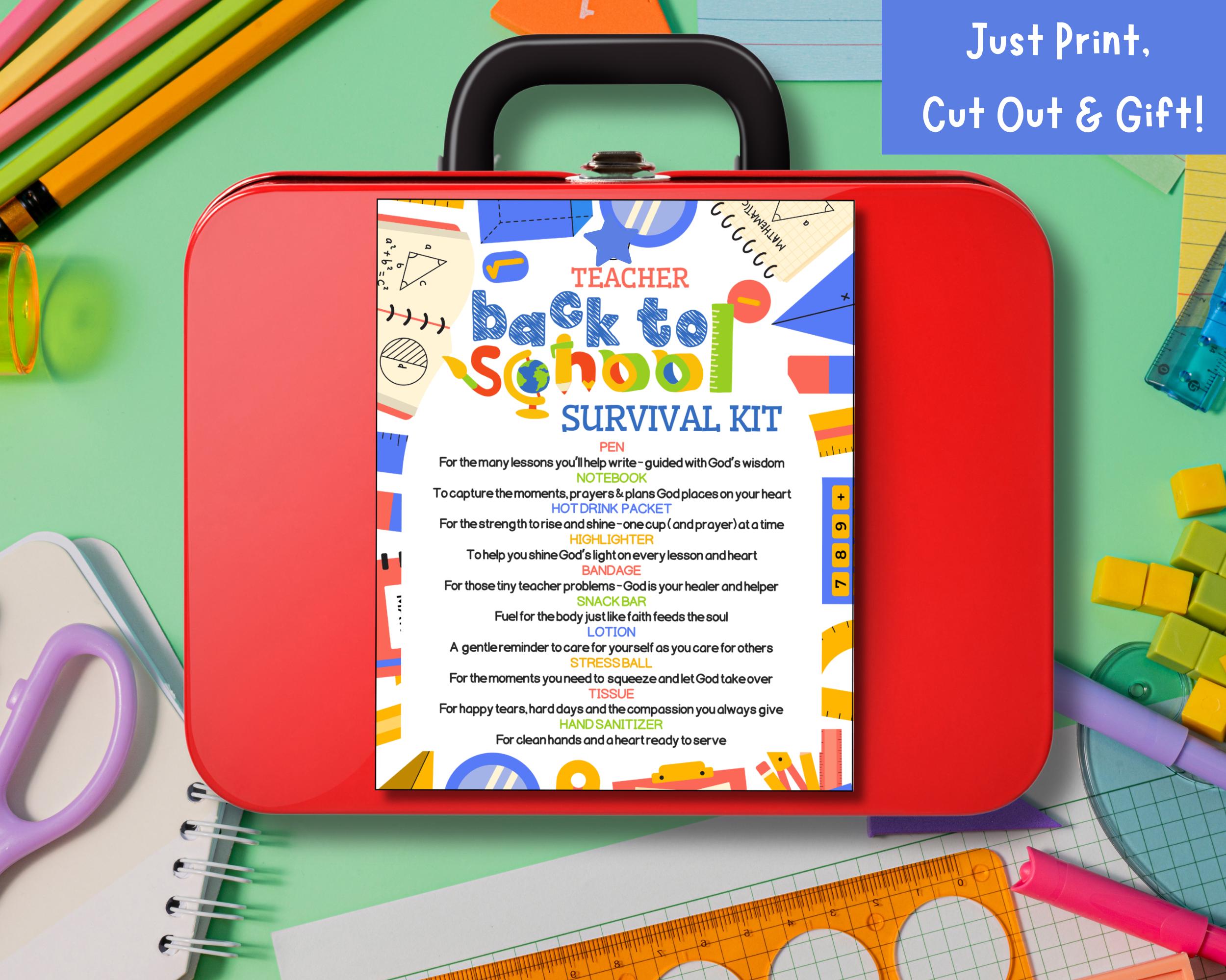 Teacher Back to School Survival Kit Tag | Survival Kit Bible Themed ...