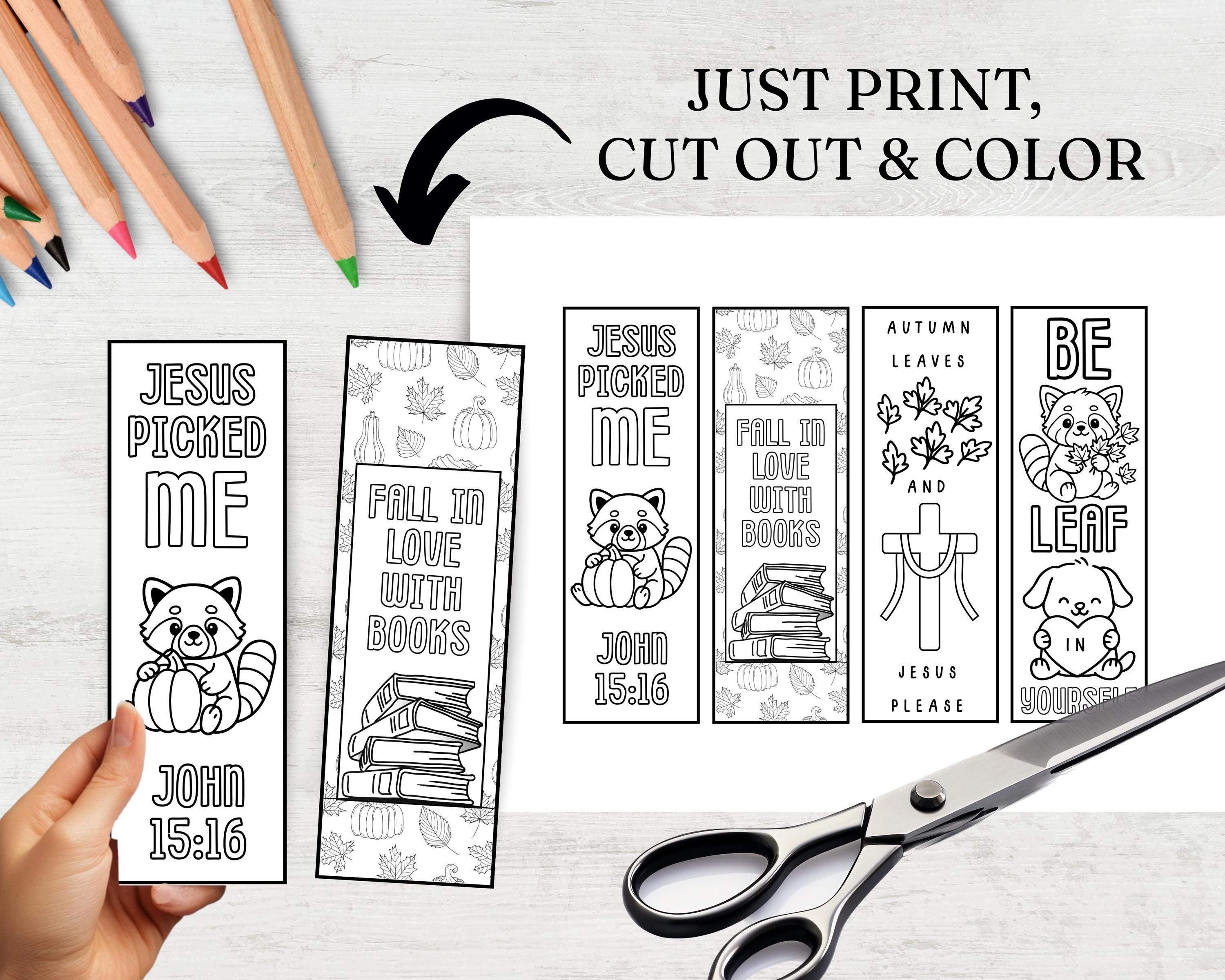 Fall Coloring Bookmarks Printable | Christian Coloring Bookmarks ...