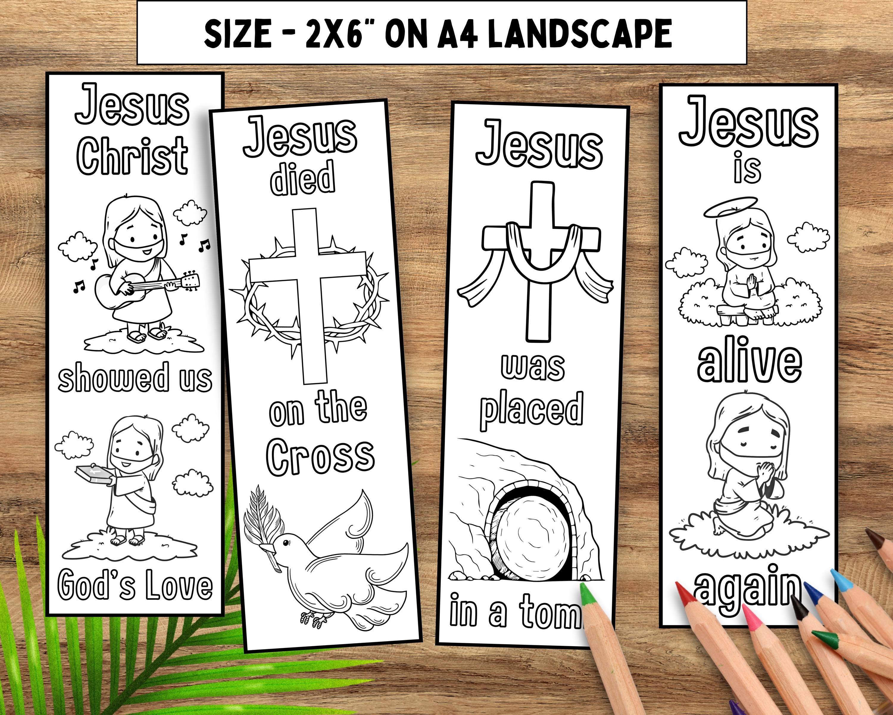 Christian Easter Bookmarks to Color, Easter Story Coloring Bookmarks ...