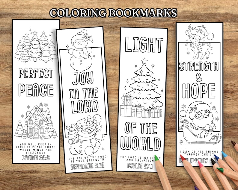 Bible Themed Christmas Coloring Bookmarks | Christian Holiday Bookmarks ...