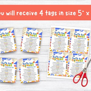 Back to School Survival Kit Gift Tags | Back to School Gift Tag ...