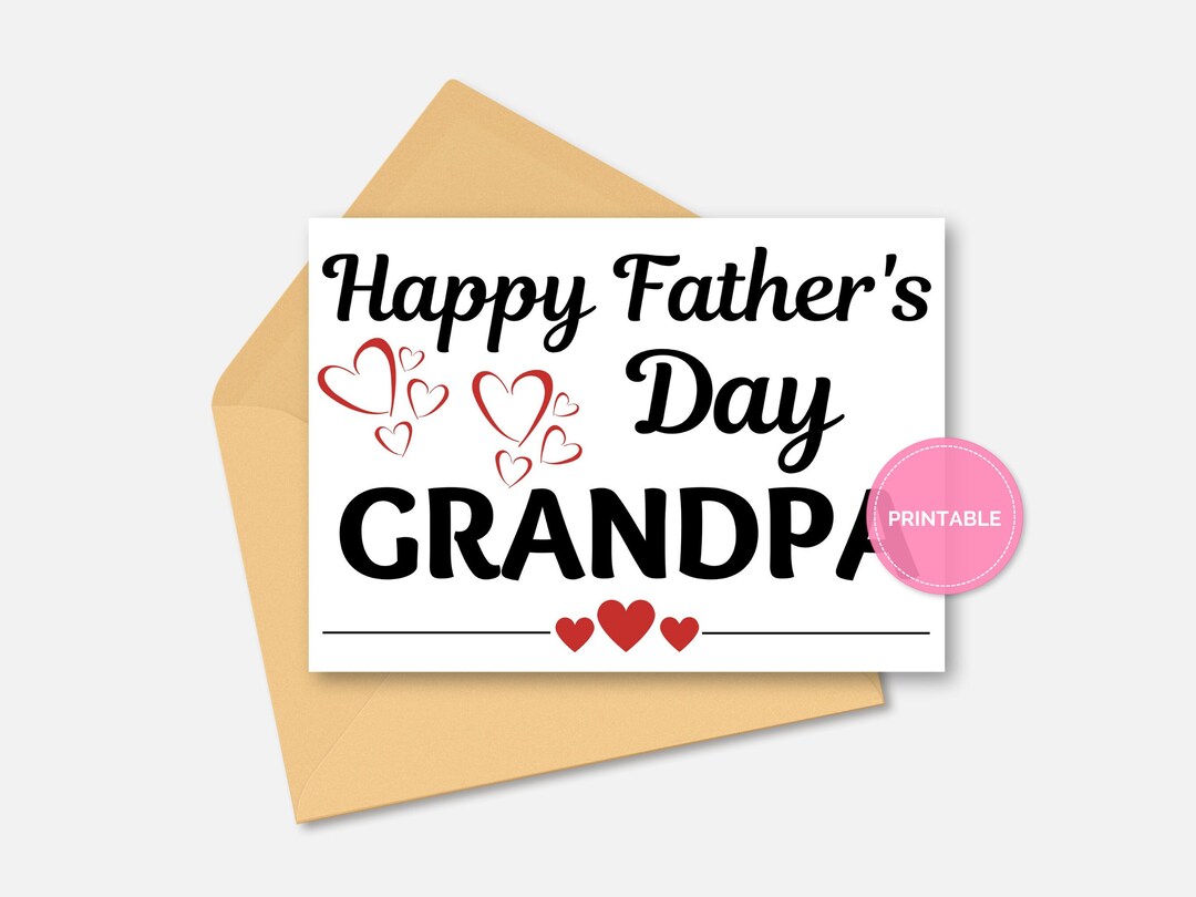 Happy Fathers Day Grandpa Card Fathers Day Card Letter Etsy