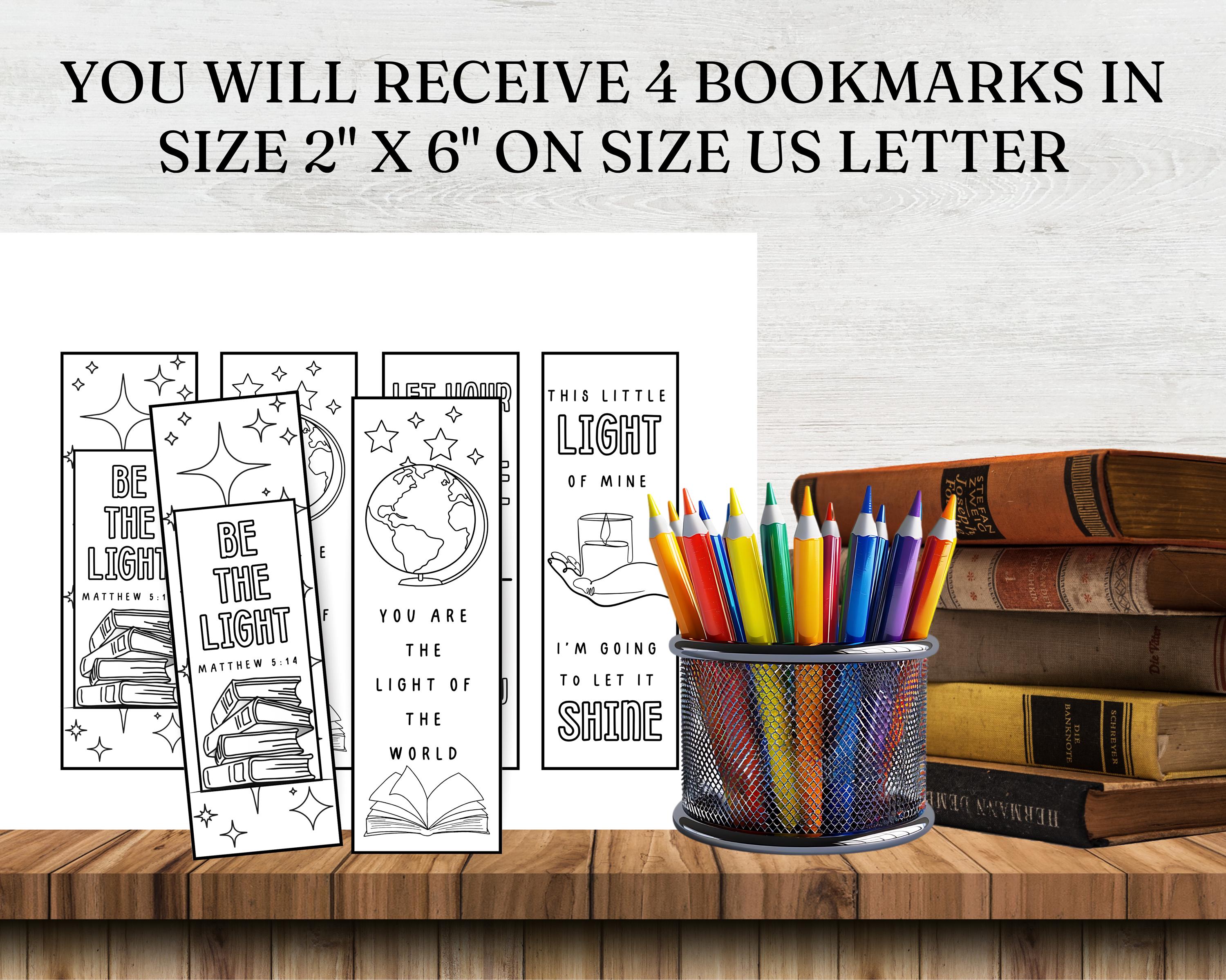 Let Your Light Shine Coloring Bookmarks Printable | Christian Bible ...