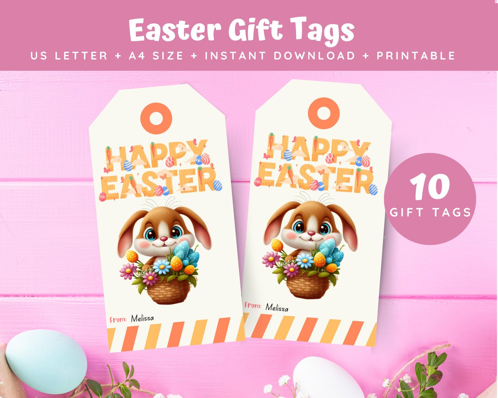 Happy Easter Gift Tags | Happy Easter Treat Tags | Happy Easter Favor ...