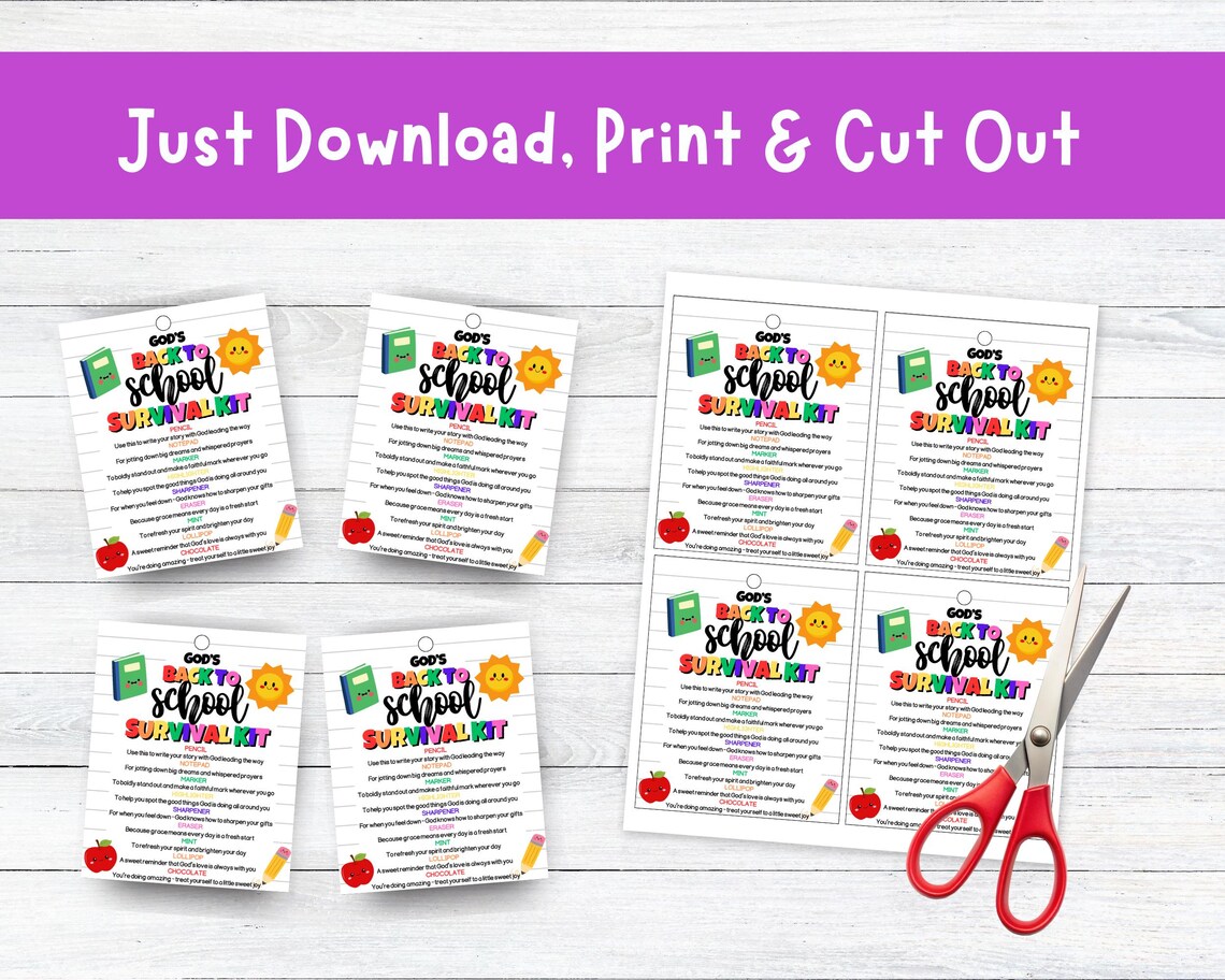 God’s Back to School Survival Kit Gift Tags | Christian Printable Tags ...