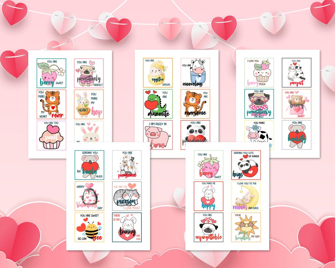 Lunch Box Notes for Kids Printable | Valentines Day Lunch Box Notes for ...