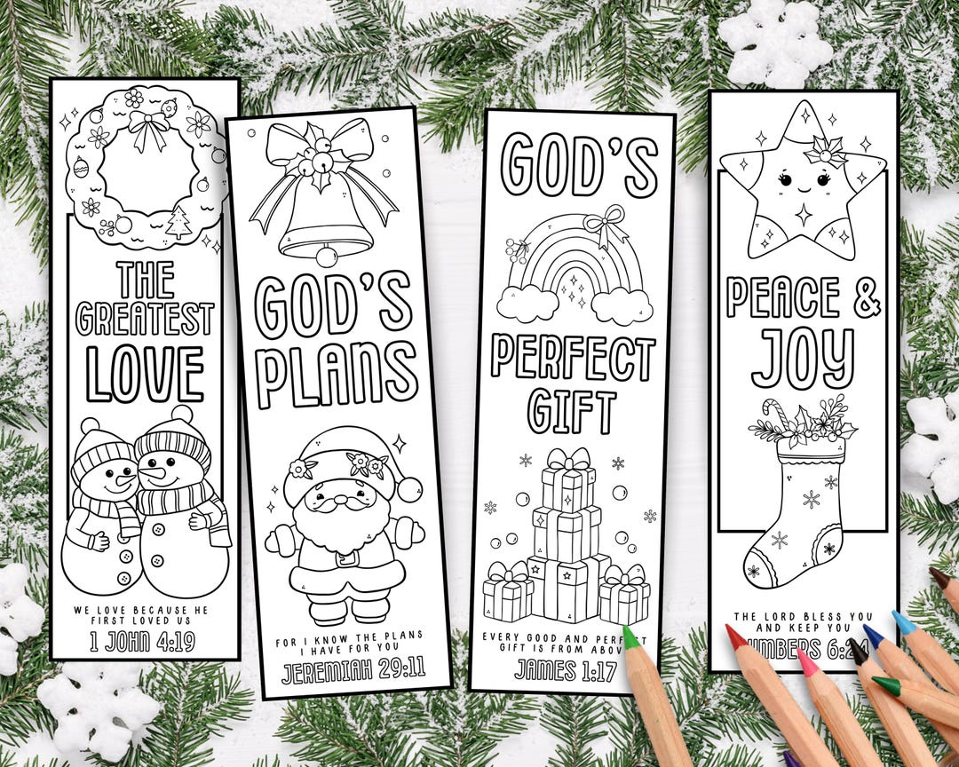 Bible Verse Coloring Bookmarks for Kids | Bible Themed Christmas ...