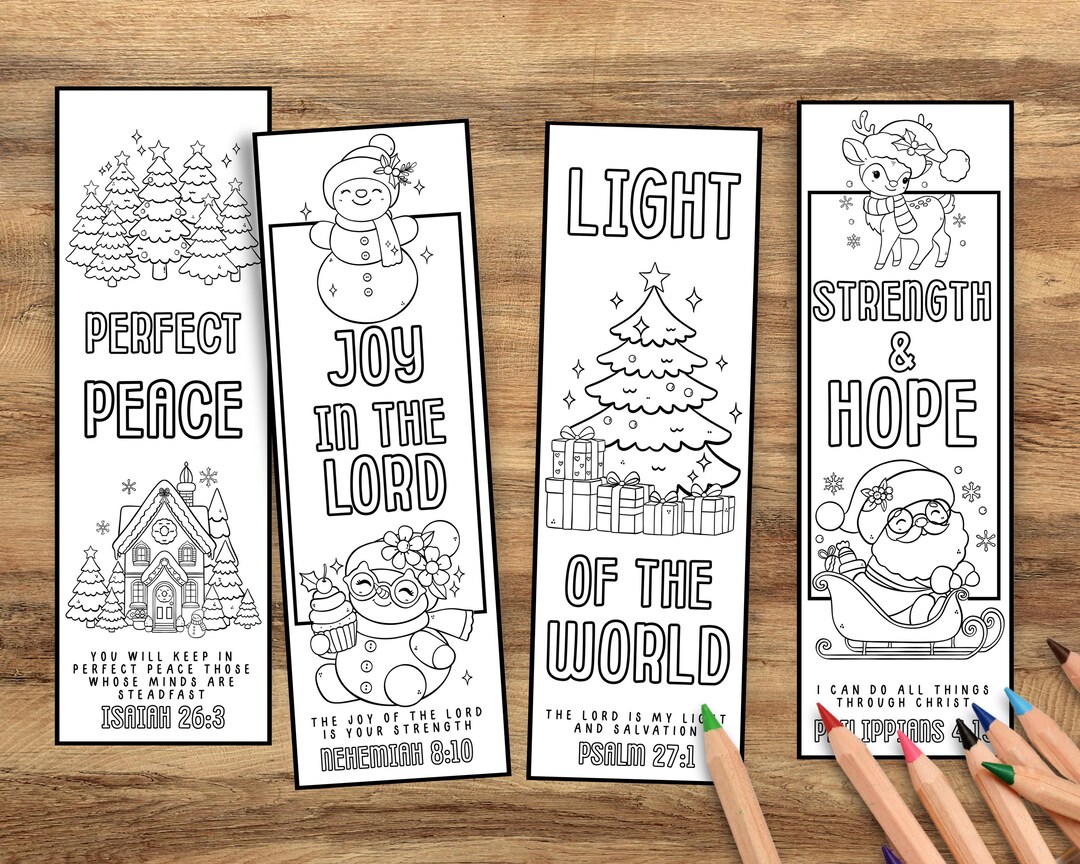 Bible Christmas Coloring Bookmarks for Kids, Christian Christmas, Color ...