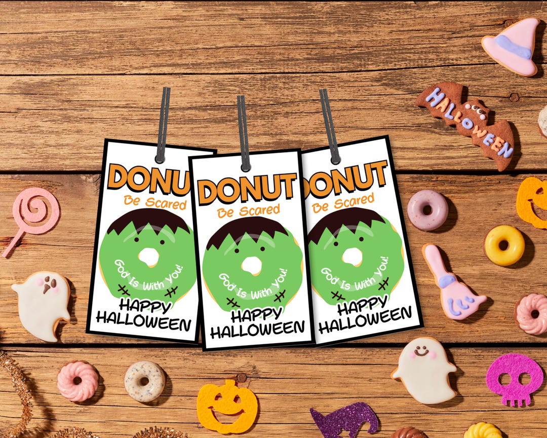 Donut Be Scared God is With You Halloween Gift Tags Printable ...