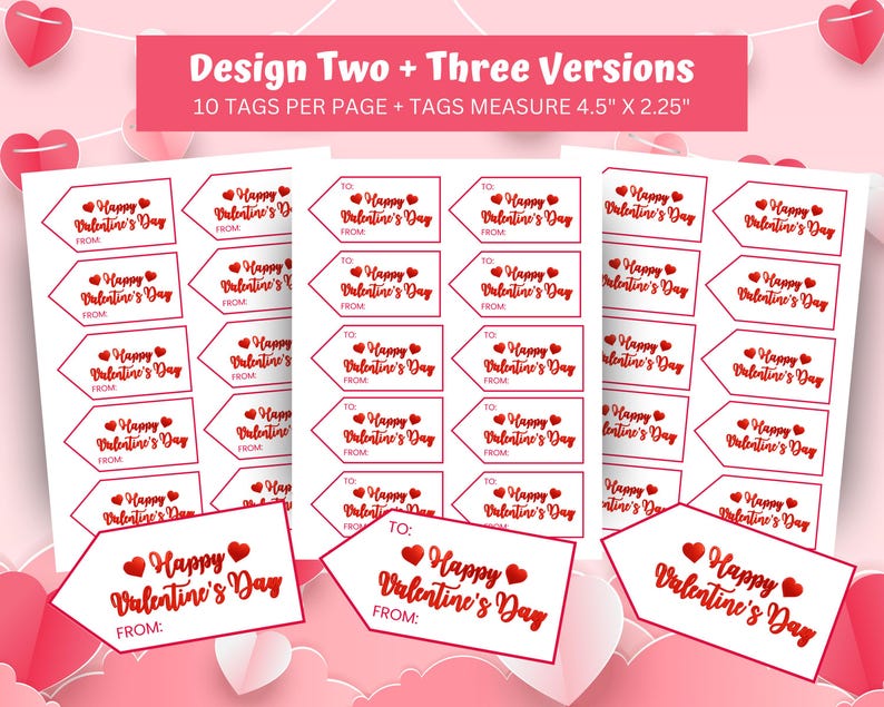 Valentine’s Day Gift Tags Bundle Printable | Classroom & Treat Bag Tags ...