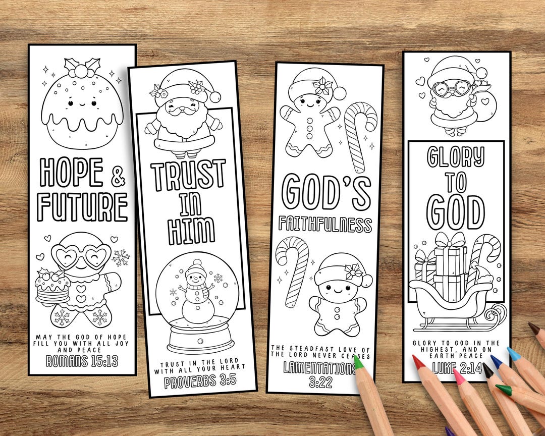 Bible Coloring Bookmarks for Kids, Christian Christmas, Christian ...