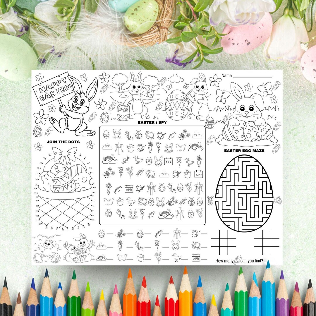 Easter Activity Placemat | Happy Easter Activity Page | Happy Easter ...