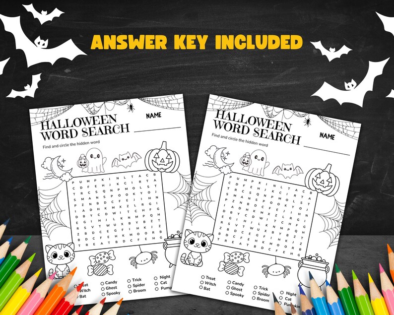 Halloween Word Search Coloring Page for Kids | Fun Printable Activity ...