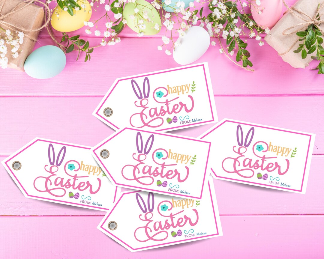 Happy Easter Gift Tags | Happy Easter Tags | Easter Bunny Tags | Easter ...