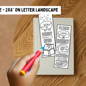 Donut Stop Reading Coloring Bookmarks Printable | Fun Donut-themed ...