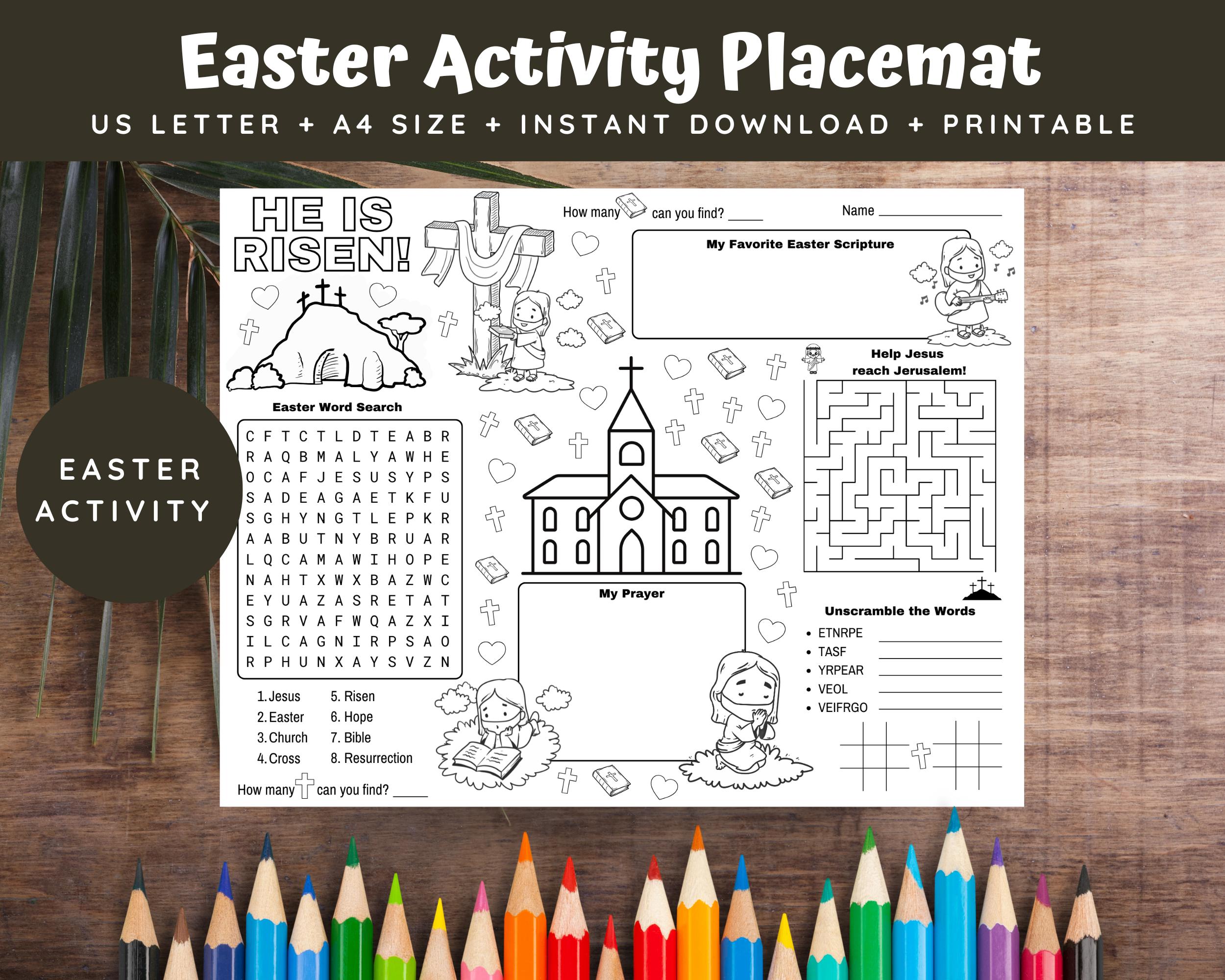 Easter Activity Placemat | He is Risen Activity Page | He is Risen ...