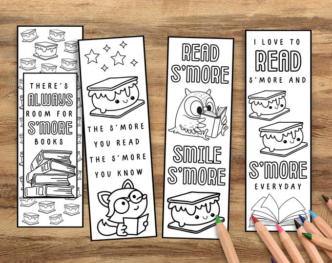 Camping Bookmarks Printable Coloring Bookmarks for Kids Printable ...