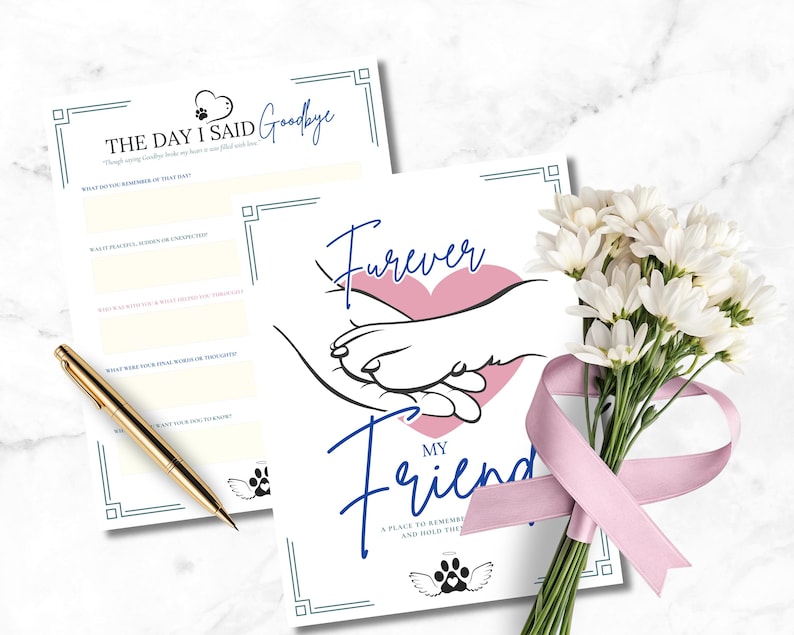 Dog Loss Grief Printable Journal | Pet Memory Book | Dog Loss Grief ...