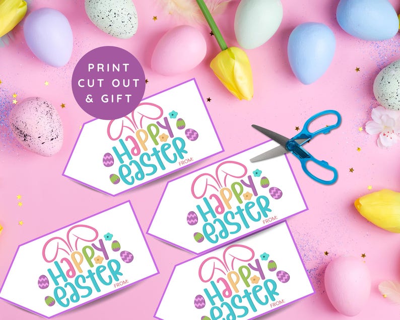 Happy Easter Gift Tags | Cute Printable Treat Tags | Festive Easter ...