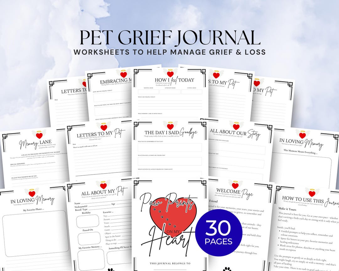 Editable Pet Loss Grief Journal | Editable Canva Template | Pet Loss ...