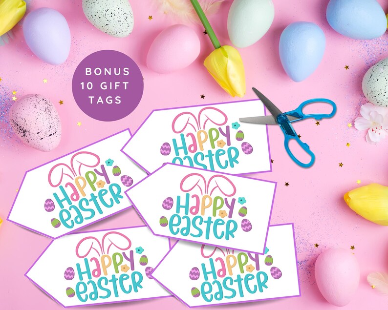 Happy Easter Gift Tags | Cute Printable Treat Tags | Festive Easter ...