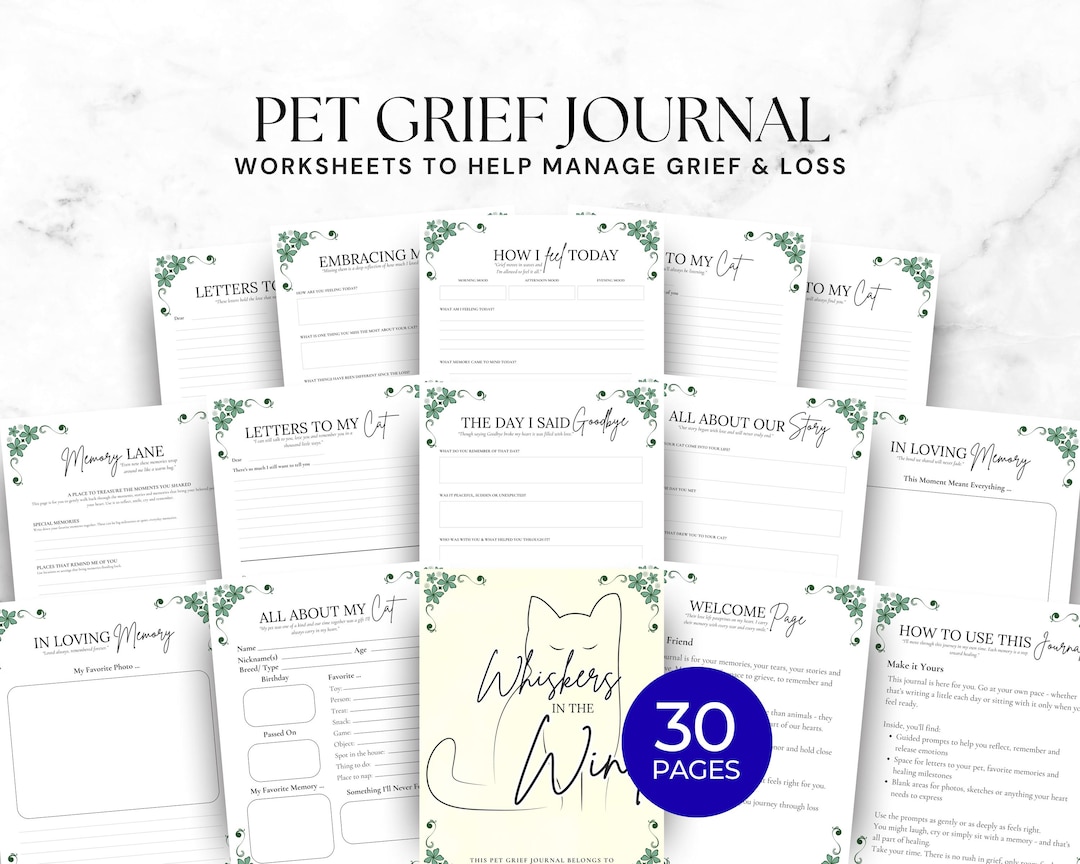 Editable Pet Loss Grief Journal | Editable Template | Pet Grief ...