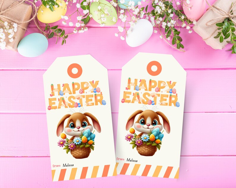 Happy Easter Gift Tags | Printable Favor Tags | Instant Download - Etsy