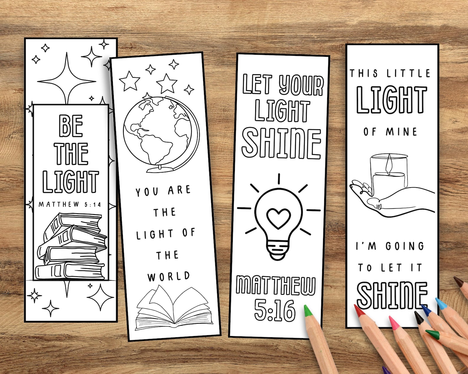 Let Your Light Shine Coloring Bookmarks Printable | Christian Bible ...