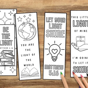 Let Your Light Shine Coloring Bookmarks Printable | Christian Bible ...