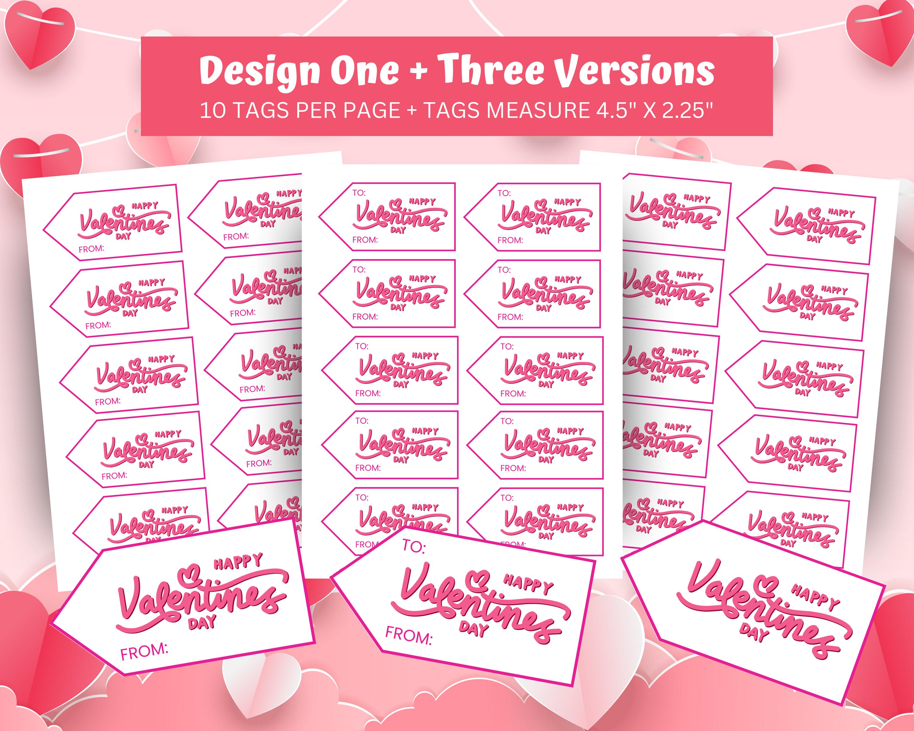 Valentine’s Day Gift Tags Bundle Printable | Classroom & Treat Bag Tags ...