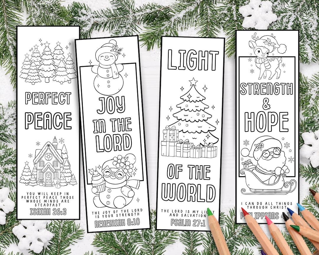 Bible Verse Coloring Bookmarks for Kids | Bible Themed Christmas ...