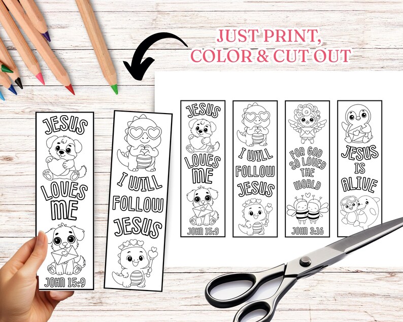 Jesus Loves Me Valentine Coloring Bookmarks Printable | Christian ...
