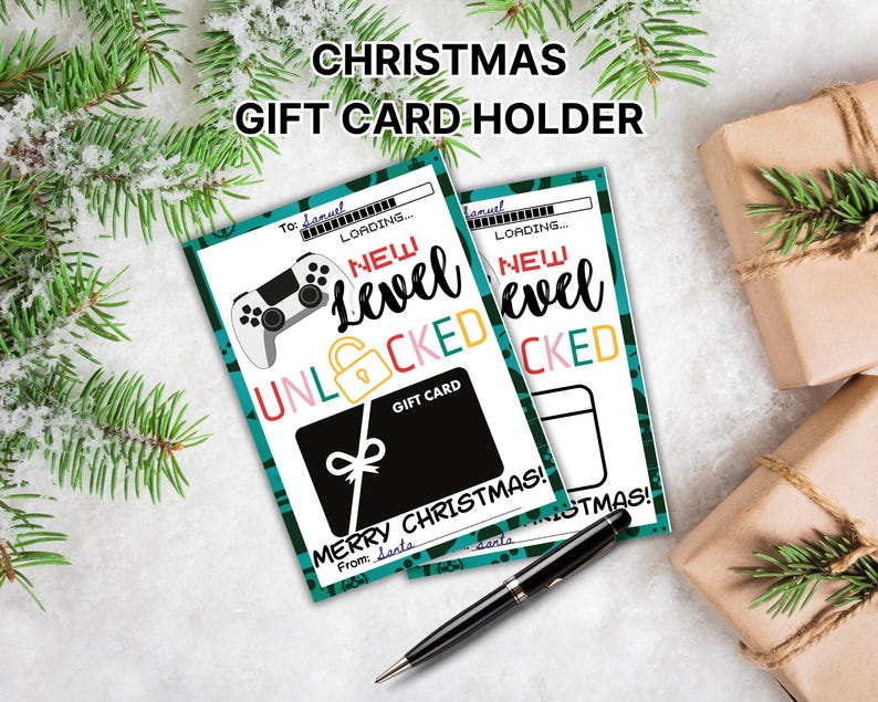 Christmas Gift Card Holder Printable for Gamers | Gaming Christmas Gift ...