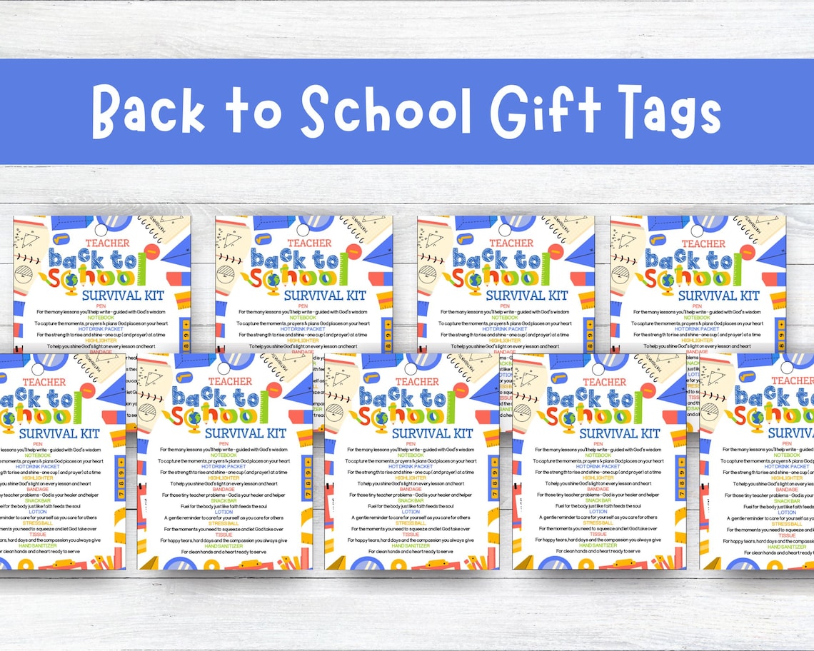 Teacher Back to School Survival Kit Tag | Survival Kit Bible Themed ...