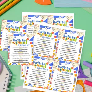 Back to School Survival Kit Gift Tags | Back to School Gift Tag ...