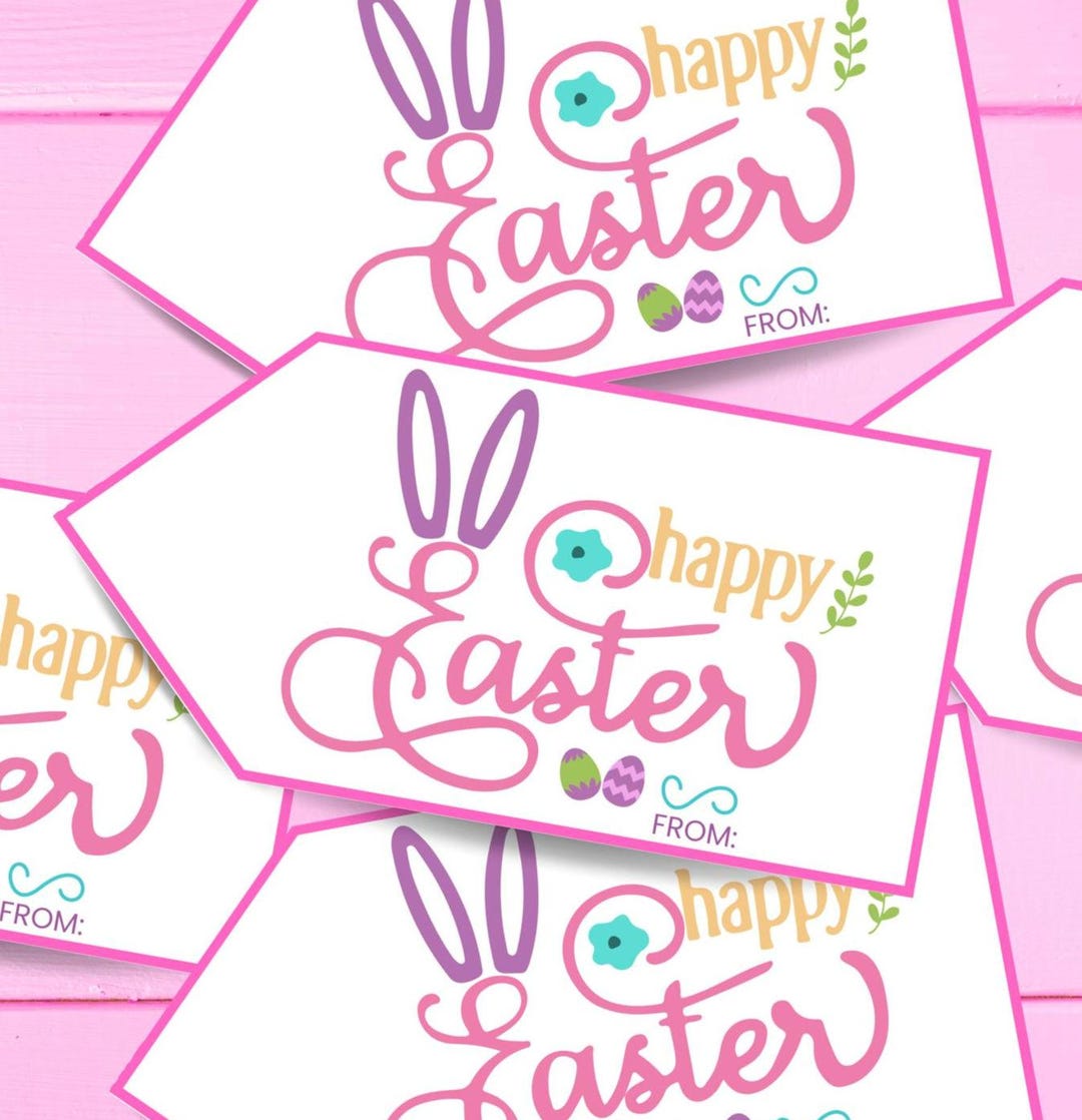Happy Easter Gift Tags | Happy Easter Tags | Easter Bunny Tags | Easter ...
