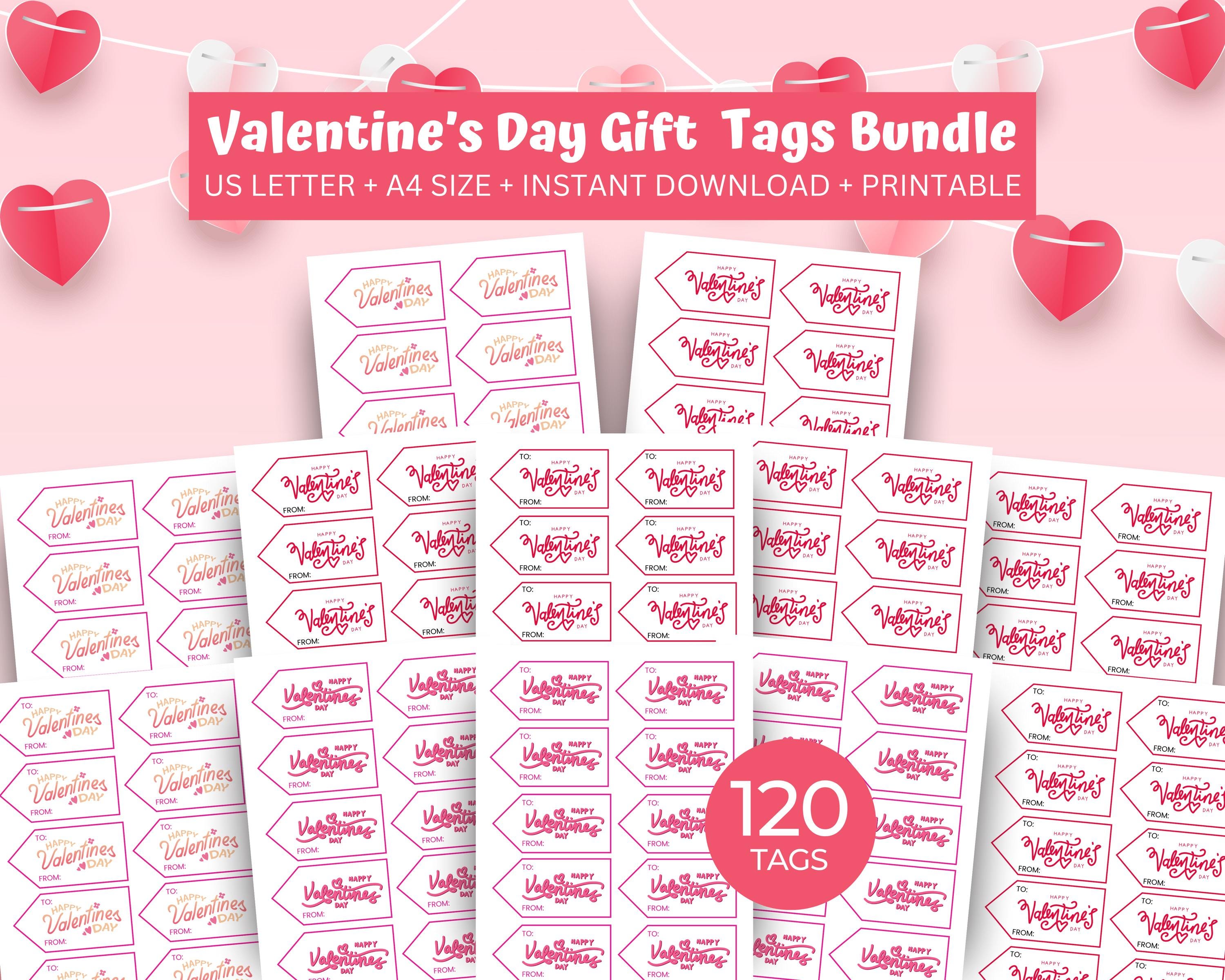 Valentine’s Day Gift Tags Bundle Printable | Classroom & Treat Bag Tags ...
