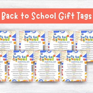Back to School Survival Kit Gift Tags | Back to School Gift Tag ...