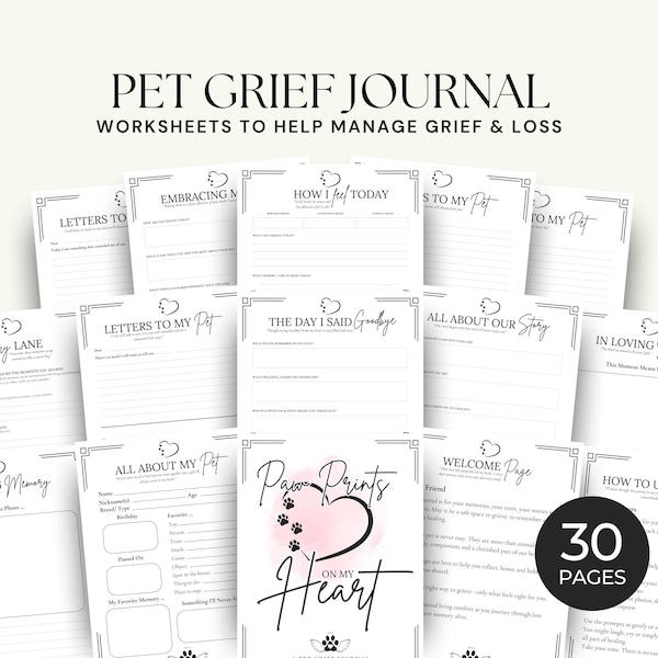 Grief Journal Dog - Etsy UK
