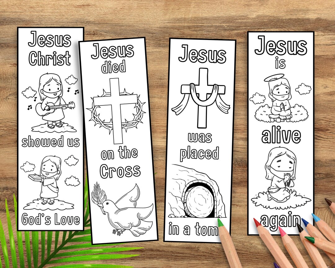 Christian Easter Bookmarks to Color, Easter Story Coloring Bookmarks ...